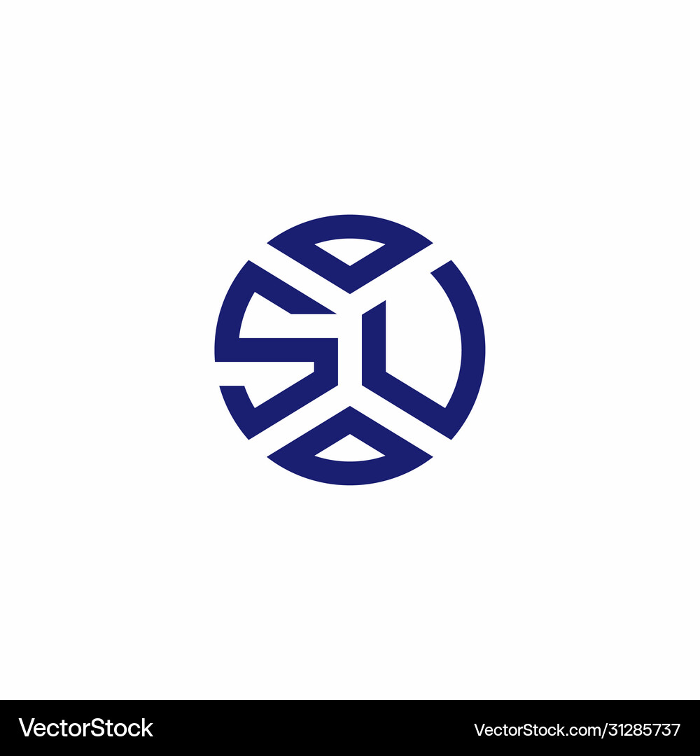 Su monogram logo with abstract shapes in modern Vector Image