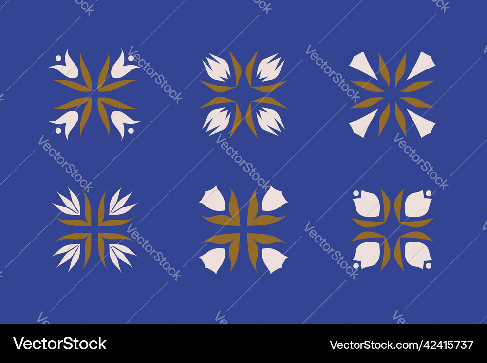 Tulip logo mark template or icon set with flowers Vector Image