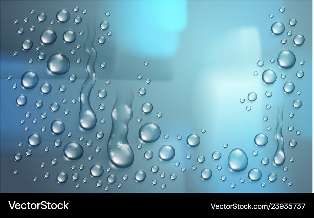 Water rain drops or condensation over blurred Vector Image