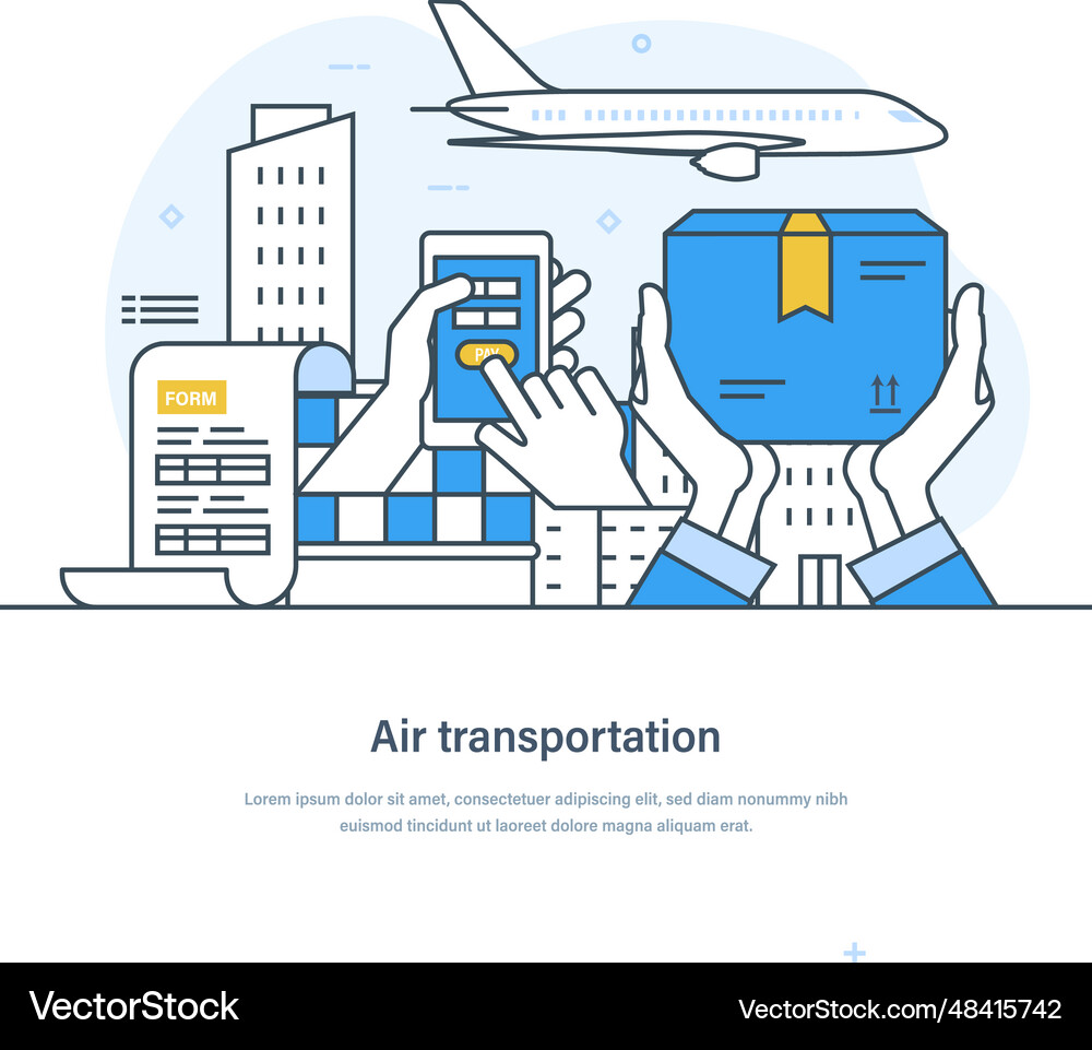 Air transportation global logistic and shipment Vector Image