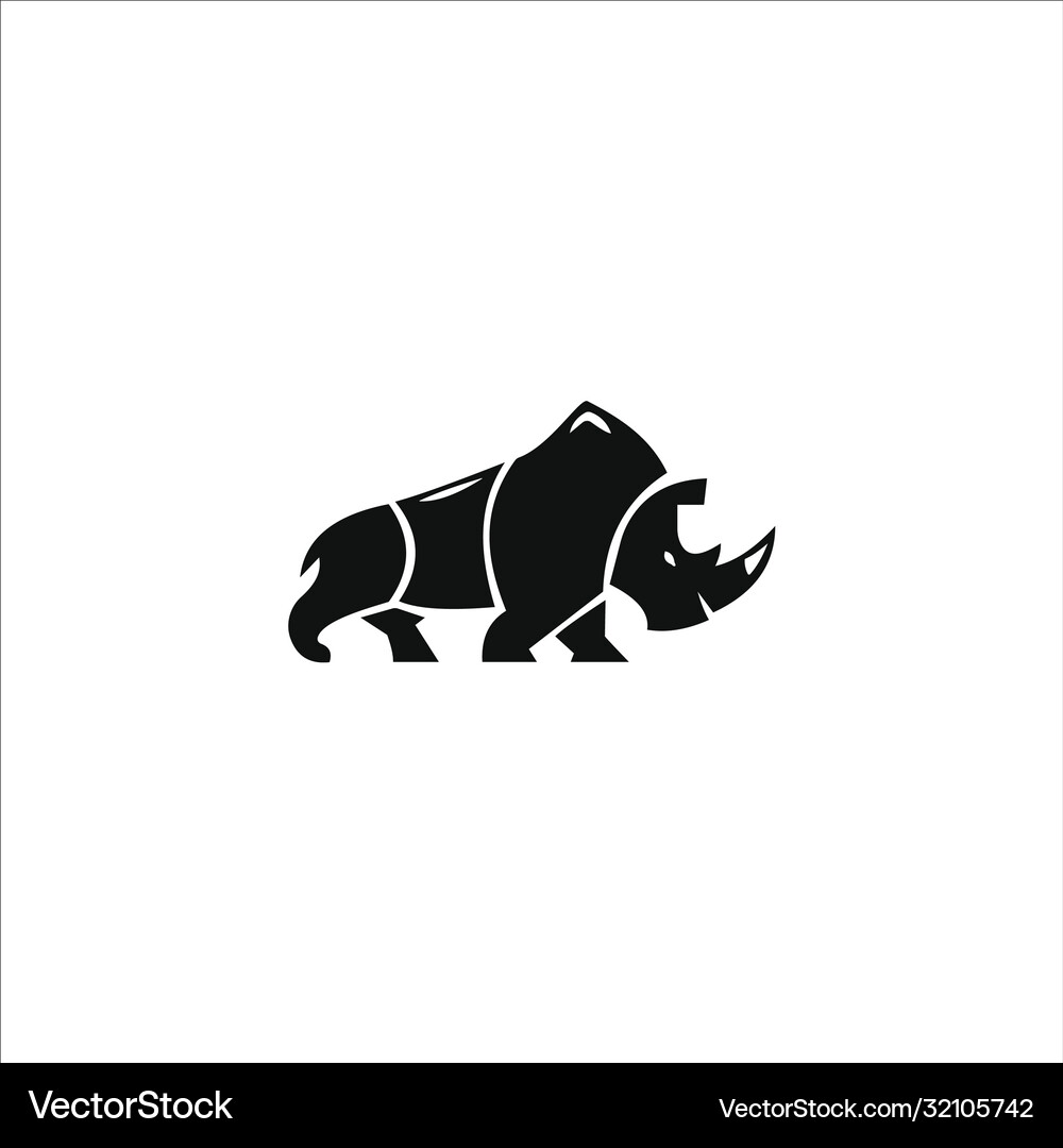 Animal rhino design template Royalty Free Vector Image