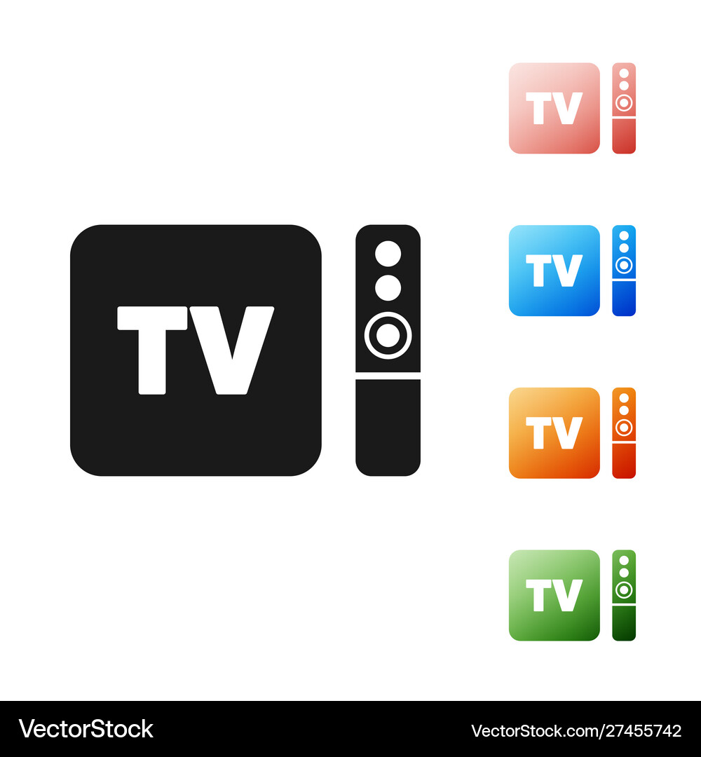 Black multimedia and tv box receiver and player Vector Image