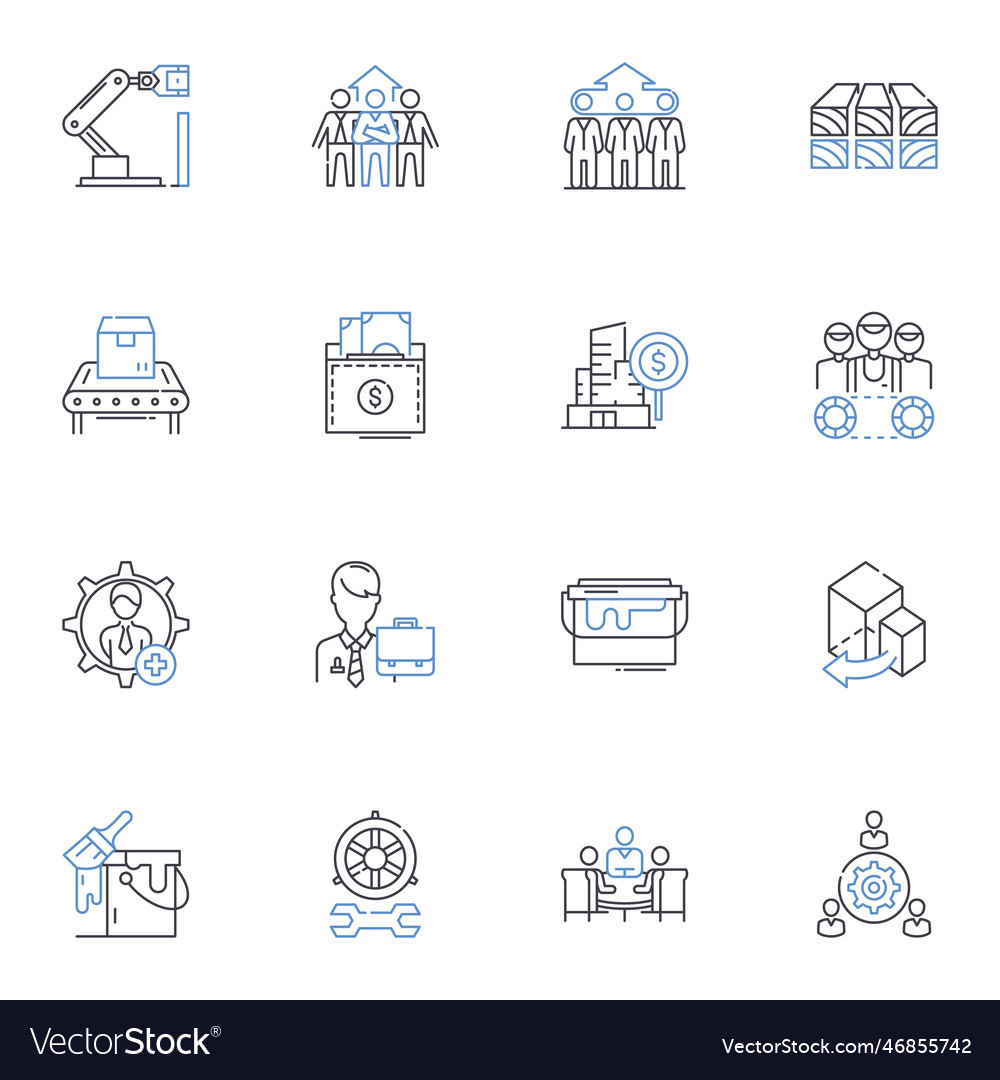 Brand structure line icons collection framework Vector Image Brand structure line icons collection framework Vector Image