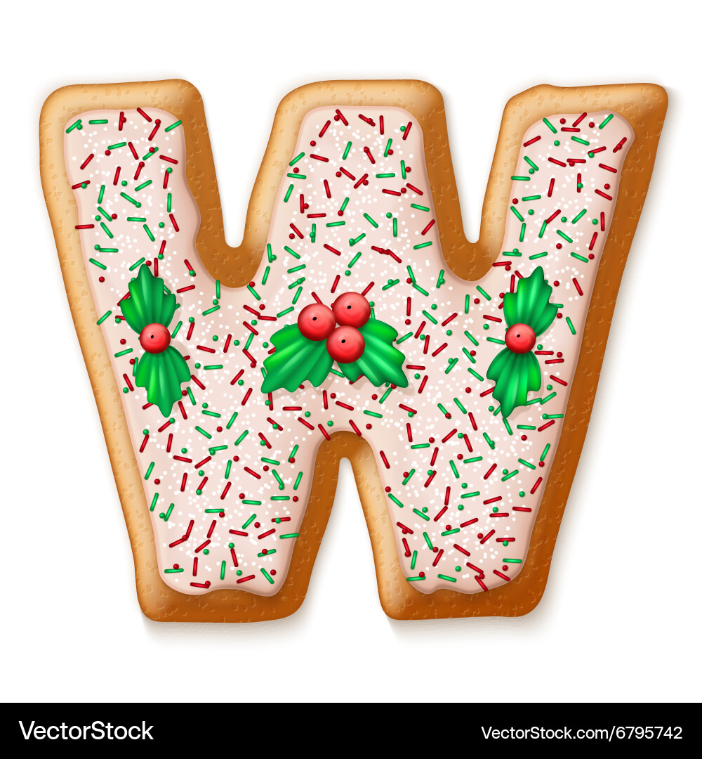 Christmas gingerbread cookies alphabet Royalty Free Vector