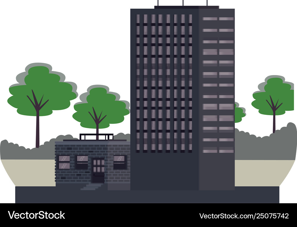 City buildings isolated Royalty Free Vector Image