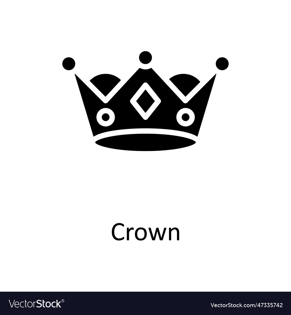 Crown solid icon design dig Royalty Free Vector Image