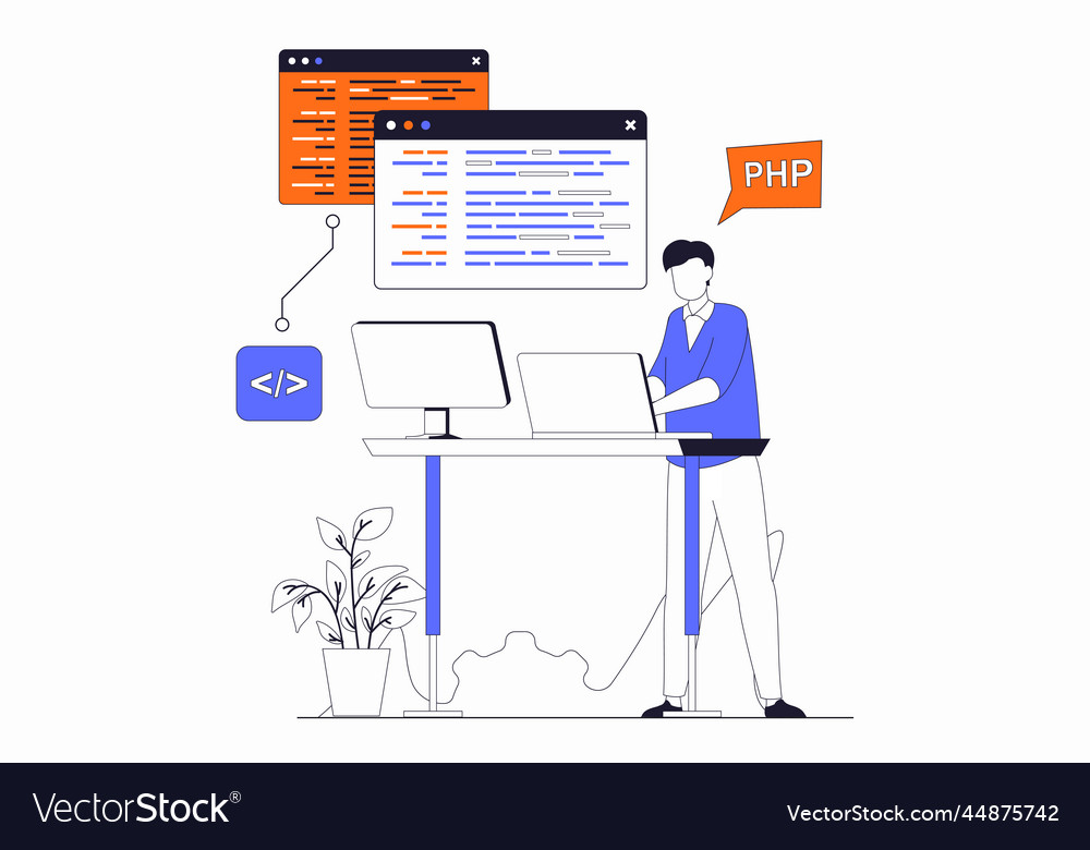 Development and programming concept with people Vector Image