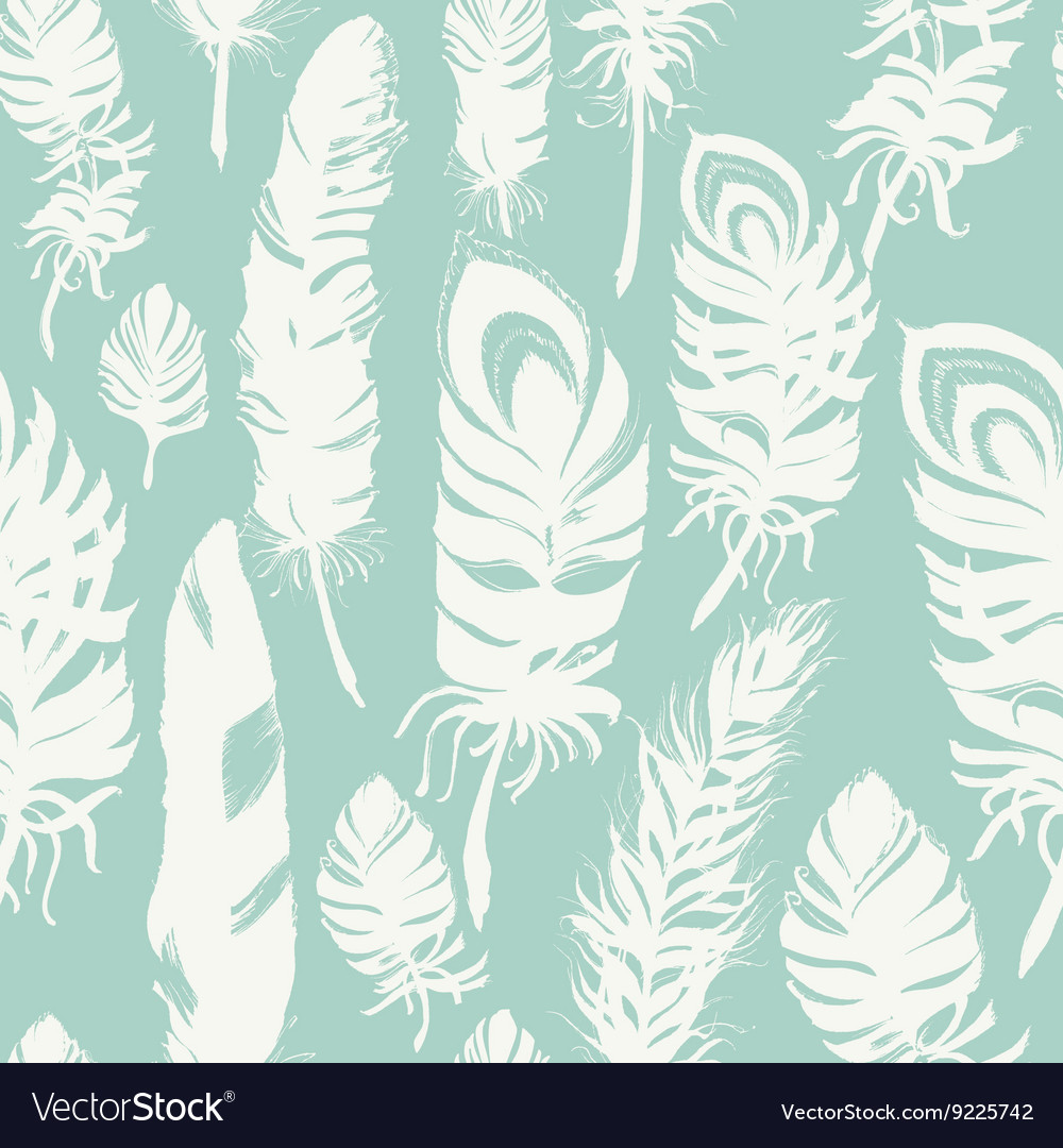 Feathers pattern Royalty Free Vector Image - VectorStock