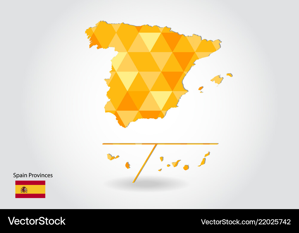 Geometric polygonal style map of spain provinces Vector Image