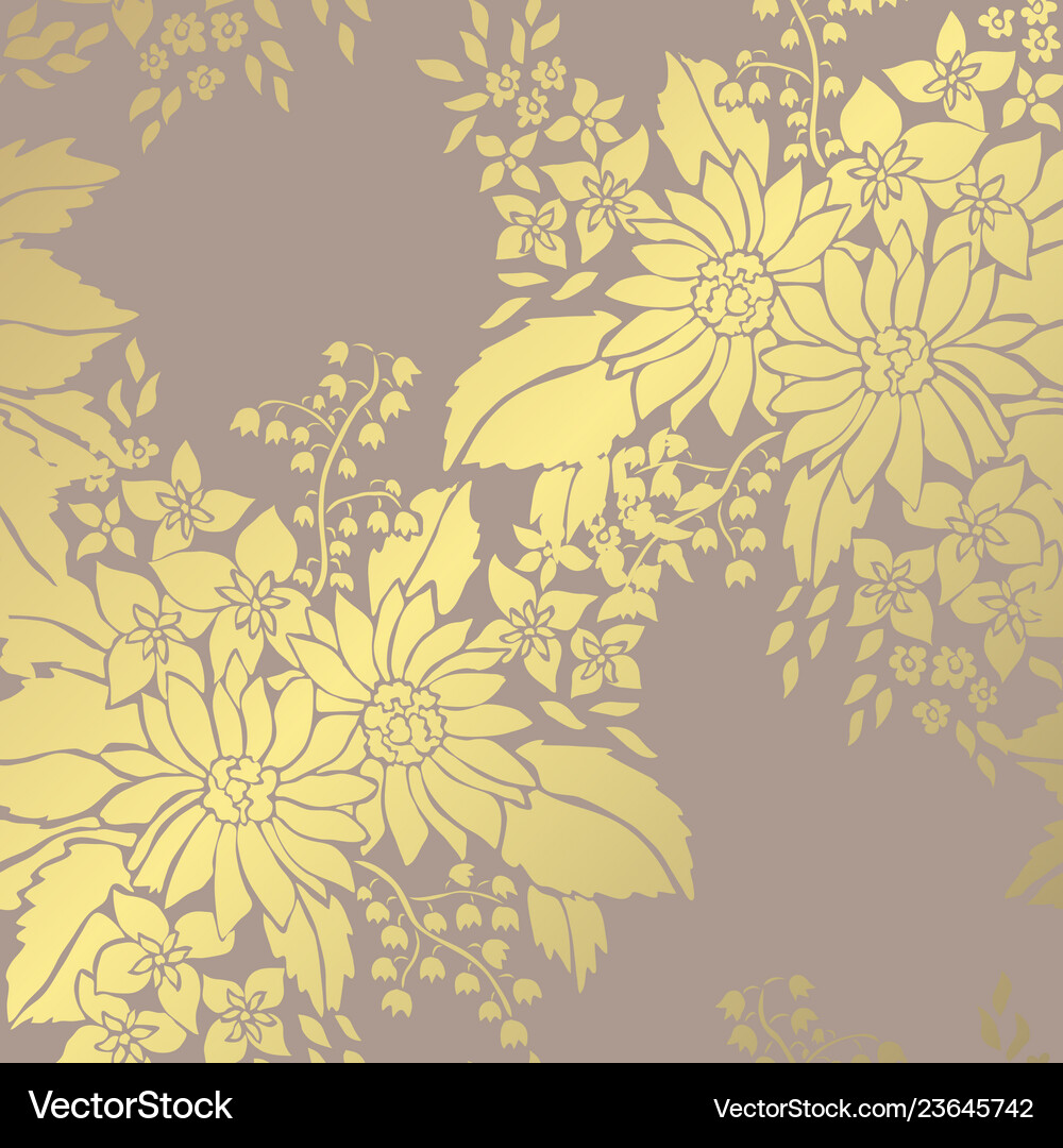 Golden floral pattern Royalty Free Vector Image