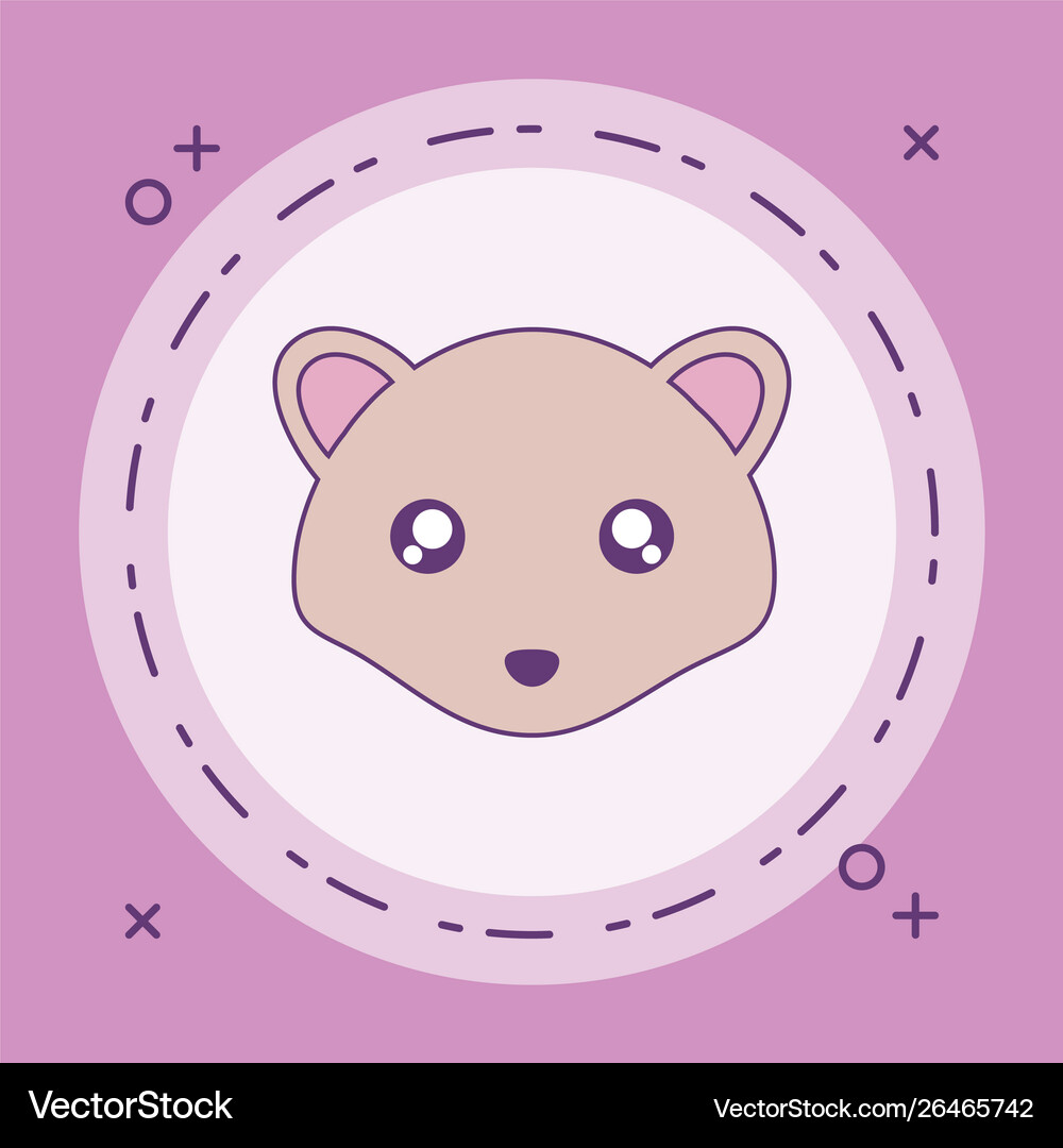 Head cute little mouse baby in frame circular Vector Image