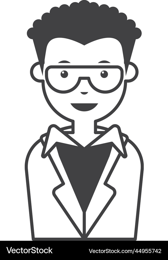 Male scientist in minimal style Royalty Free Vector Image