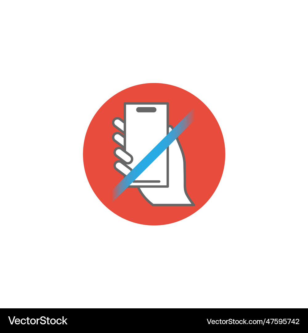 No cell phone sign icon talking and calling Vector Image