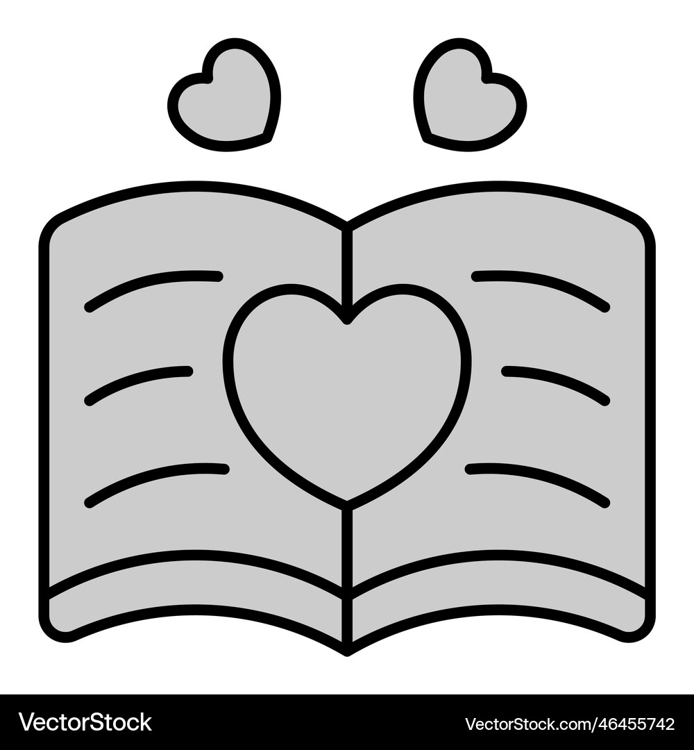 Open book with love story 2 Royalty Free Vector Image