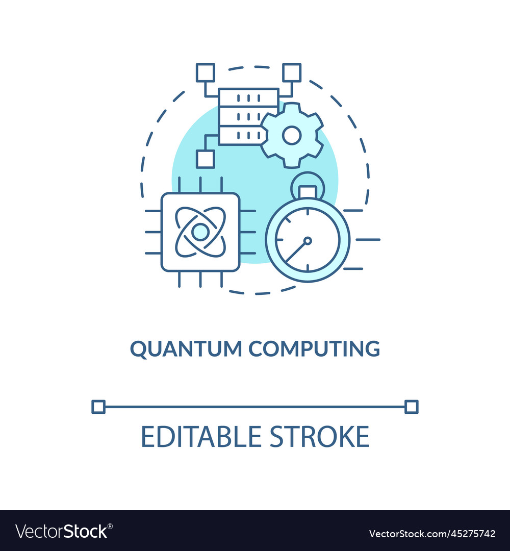 Quantum computing turquoise concept icon Vector Image