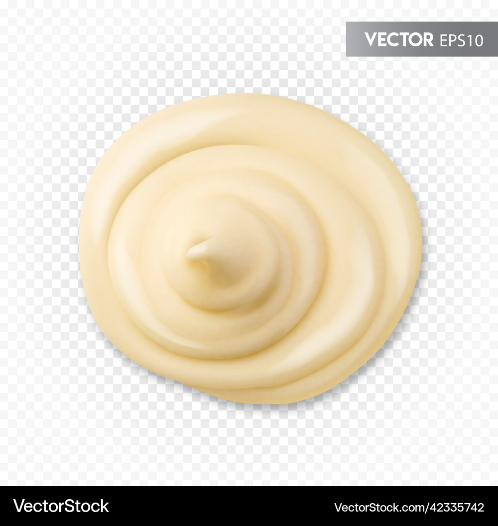 Round drop of mayonnaise Royalty Free Vector Image