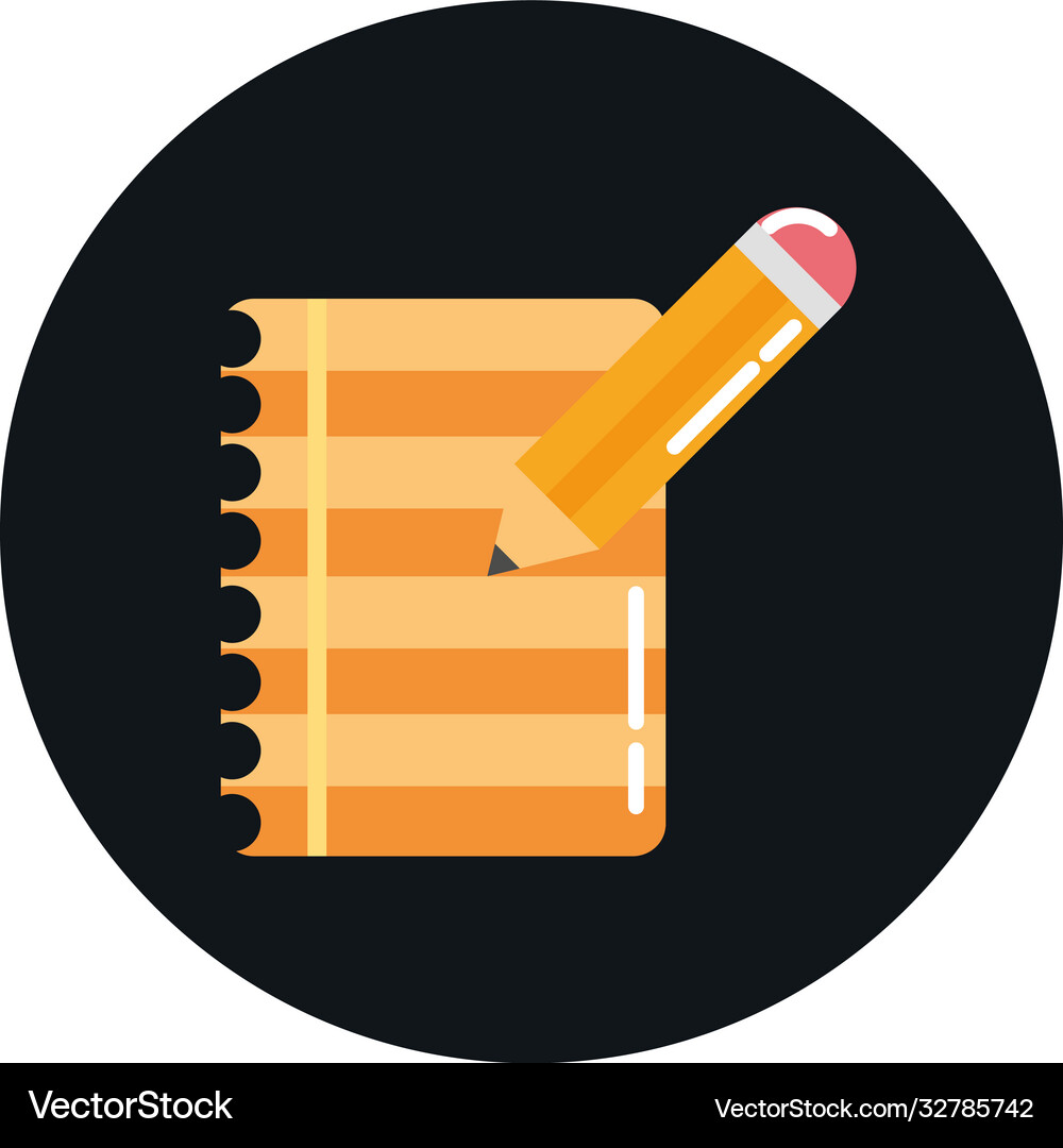 School education supply paper and pencil write Vector Image
