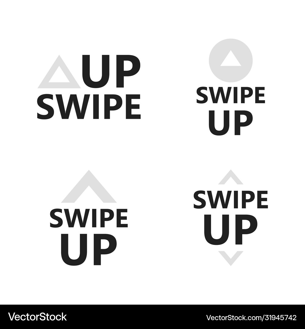 Swipe up icon set isolated on white background Vector Image