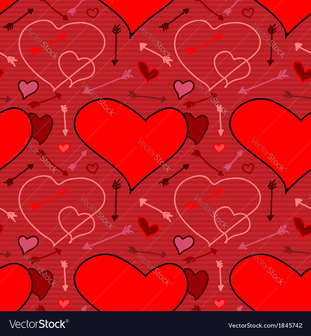 Valentines day seamless pattern with hearts Vector Image