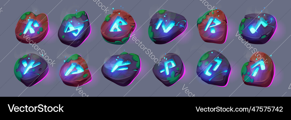 Viking stone rune fantasy game interface icon Vector Image