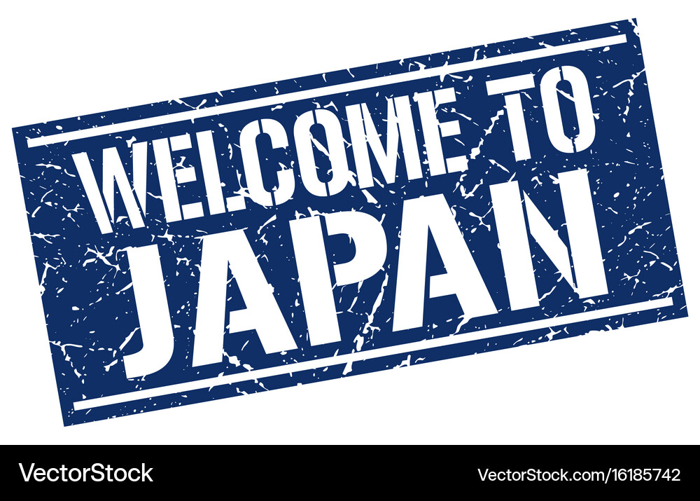Welcome to japan stamp Royalty Free Vector Image