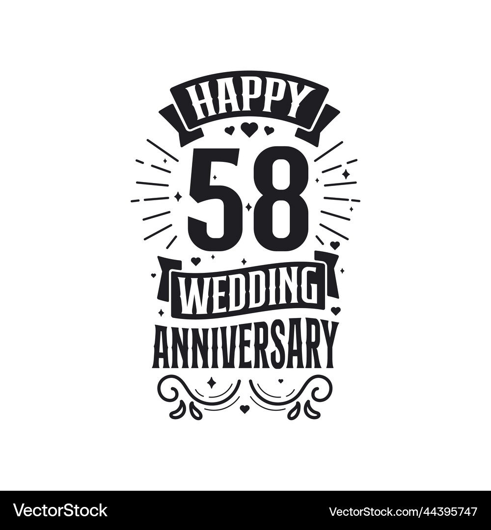58 years anniversary celebration typography Vector Image