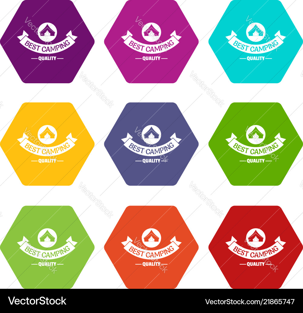 Best quality camp icons set 9 Royalty Free Vector Image