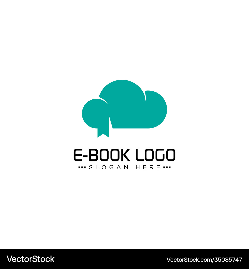 E-book logo design electronic and digital book Vector Image