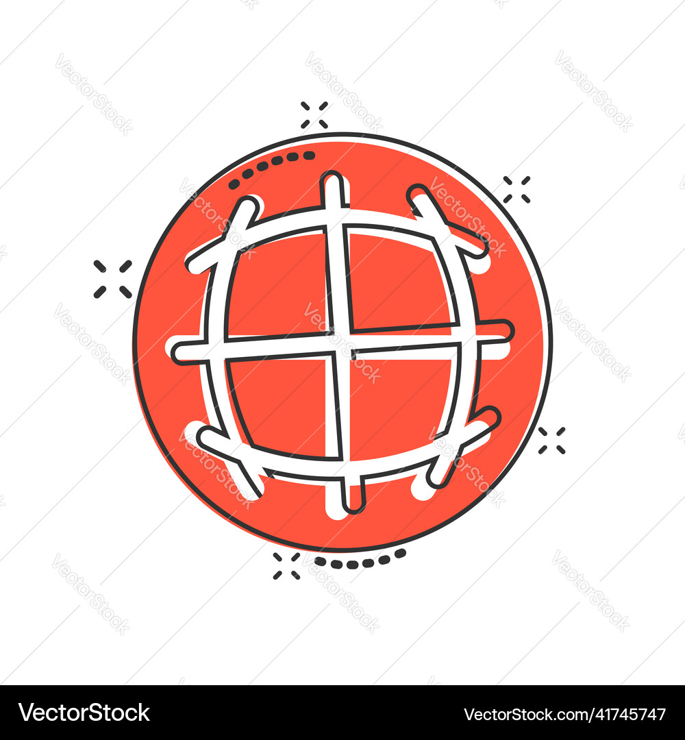 Earth planet icon in comic style globe geographic Vector Image