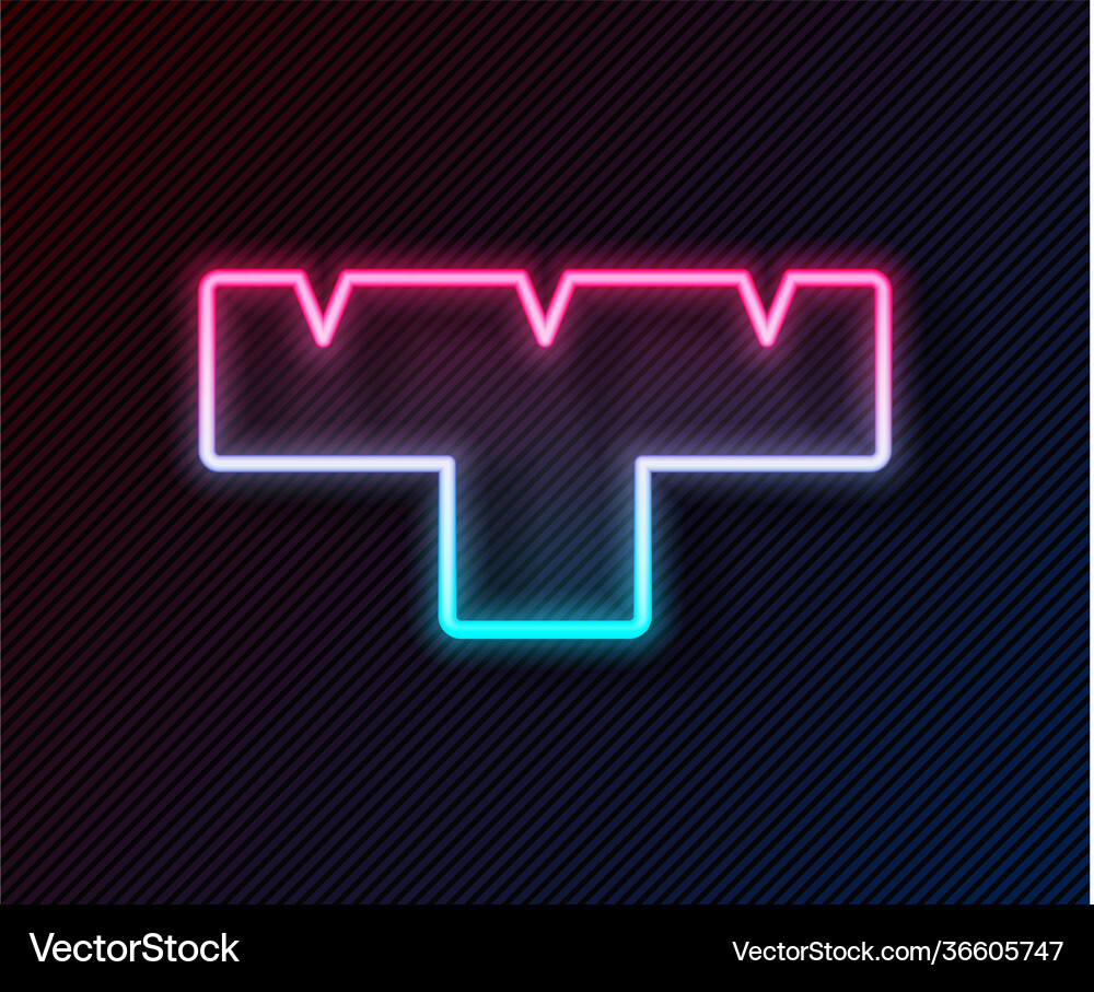 Glowing neon line marker pen attachment icon Vector Image