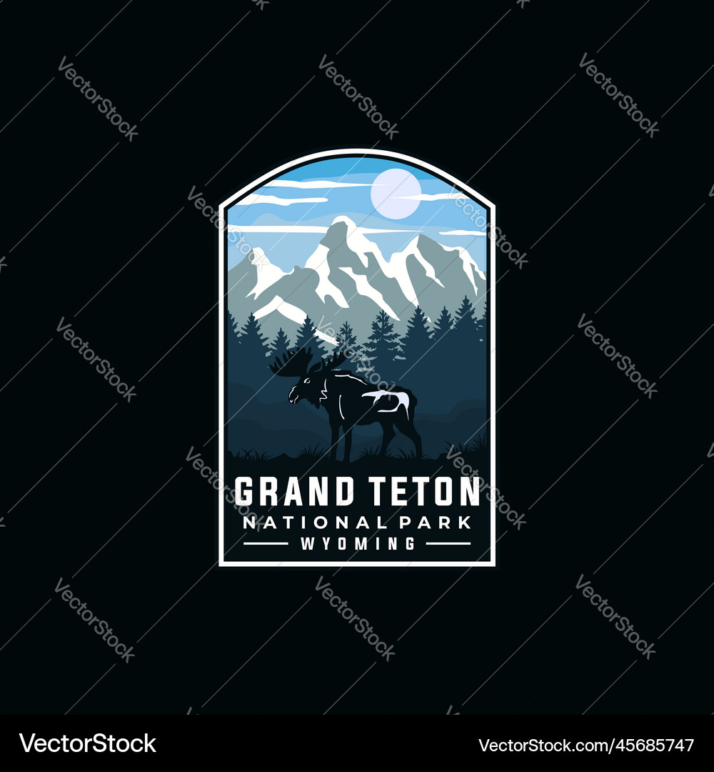 Grand Teton National Park Royalty Free Vector Image