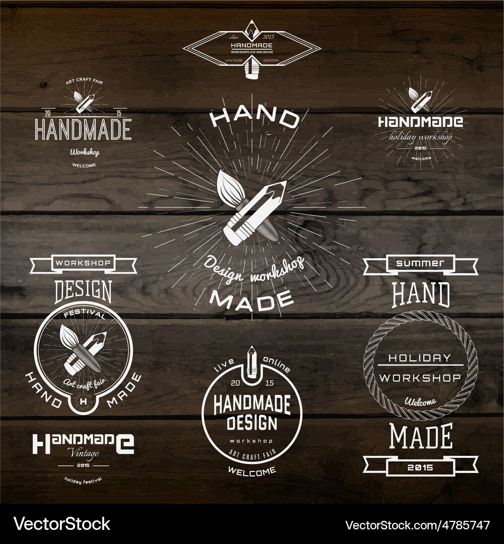 Handmade badges logos and labels for any use Vector Image
