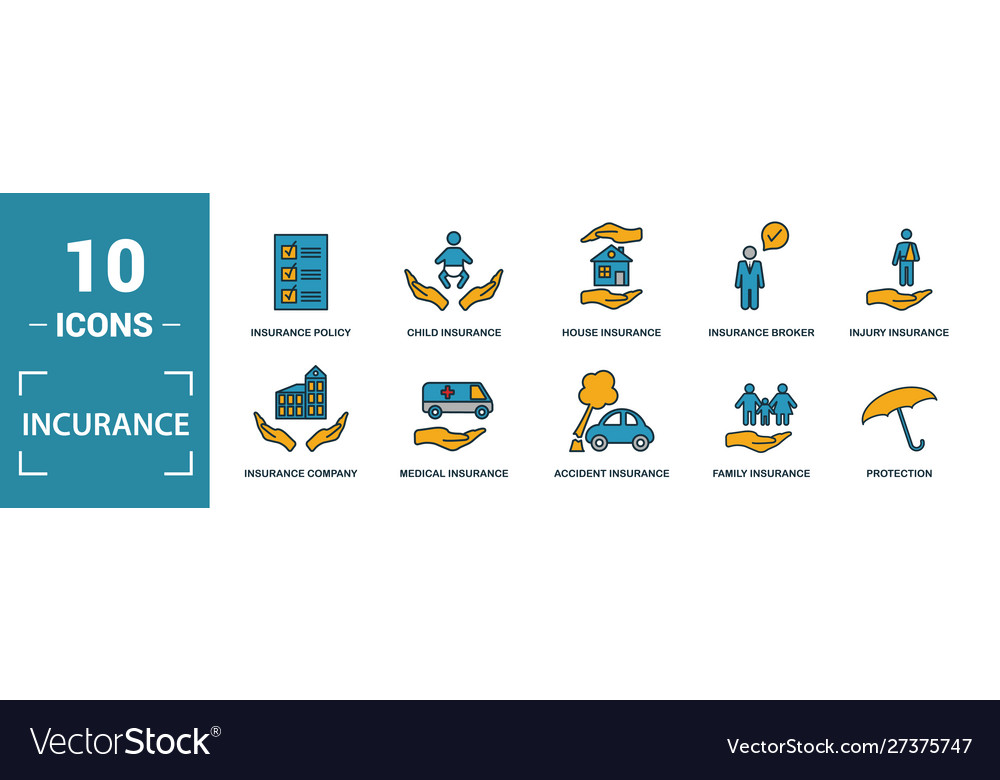 Insurance icon set include creative elements Vector Image