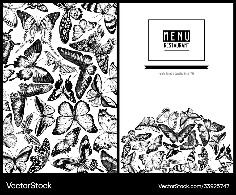 Menu cover design with black and white great Vector Image