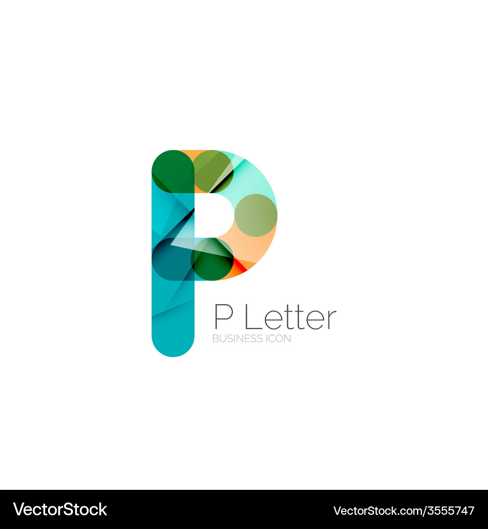 Minimal p font or letter logo design Royalty Free Vector