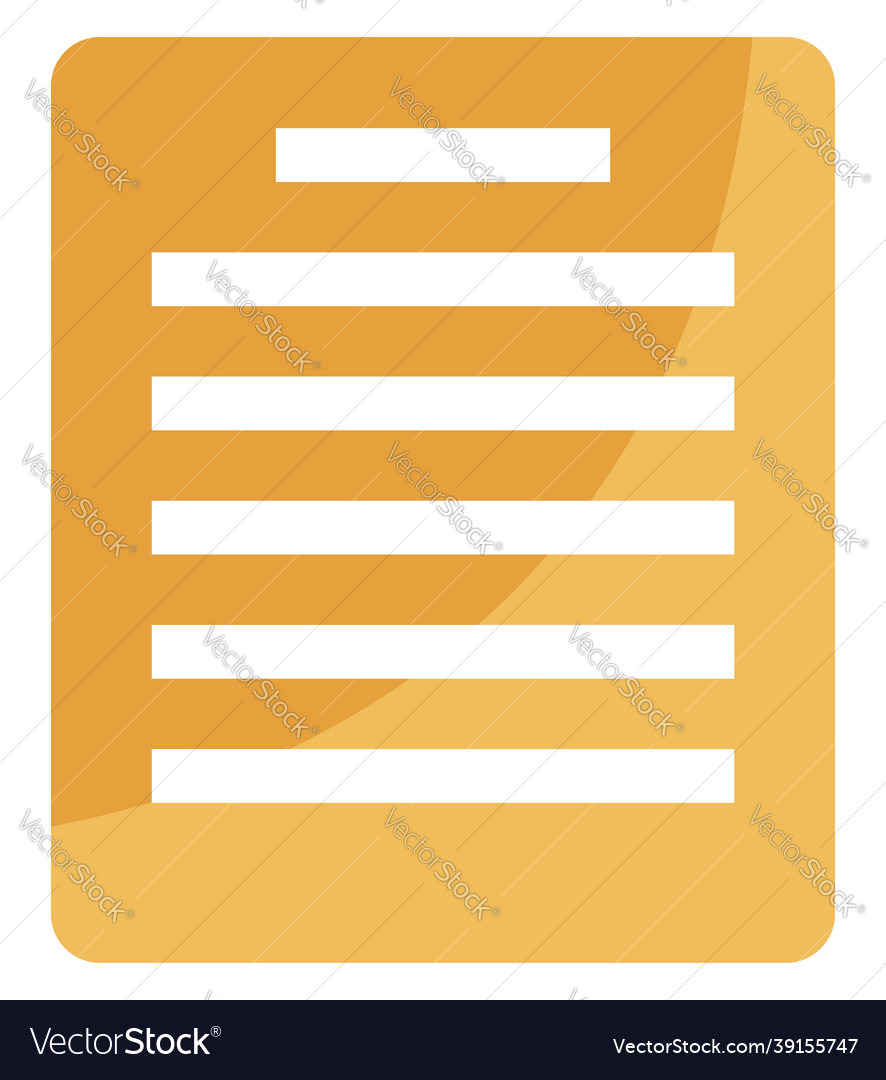 Orange notebook icon on white background Vector Image