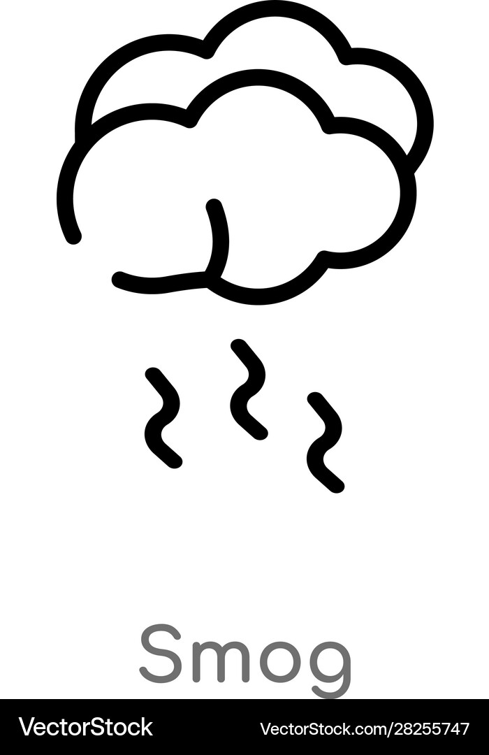 Outline smog icon isolated black simple line Vector Image
