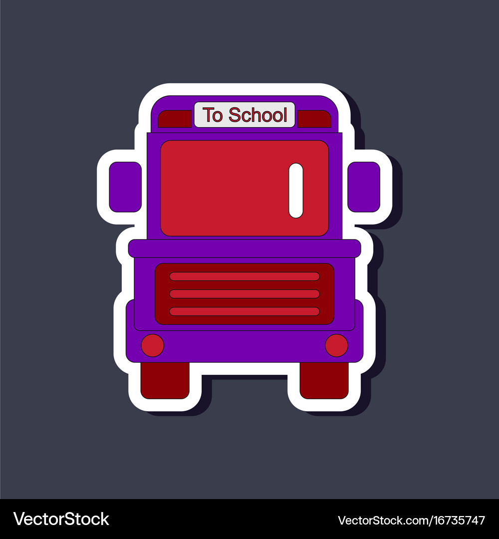 Paper sticker on stylish background school bus Vector Image
