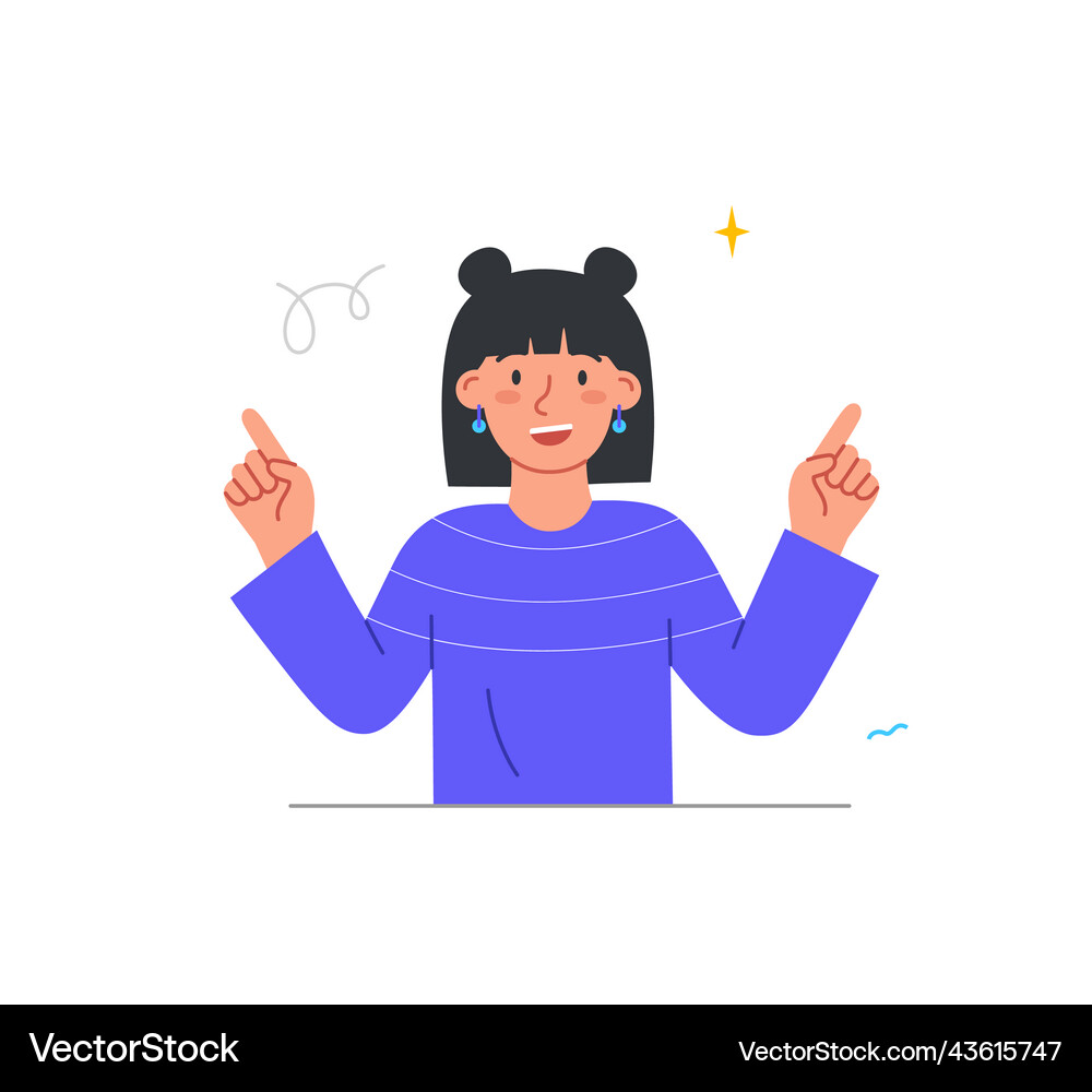 Person pointing their fingers Royalty Free Vector Image
