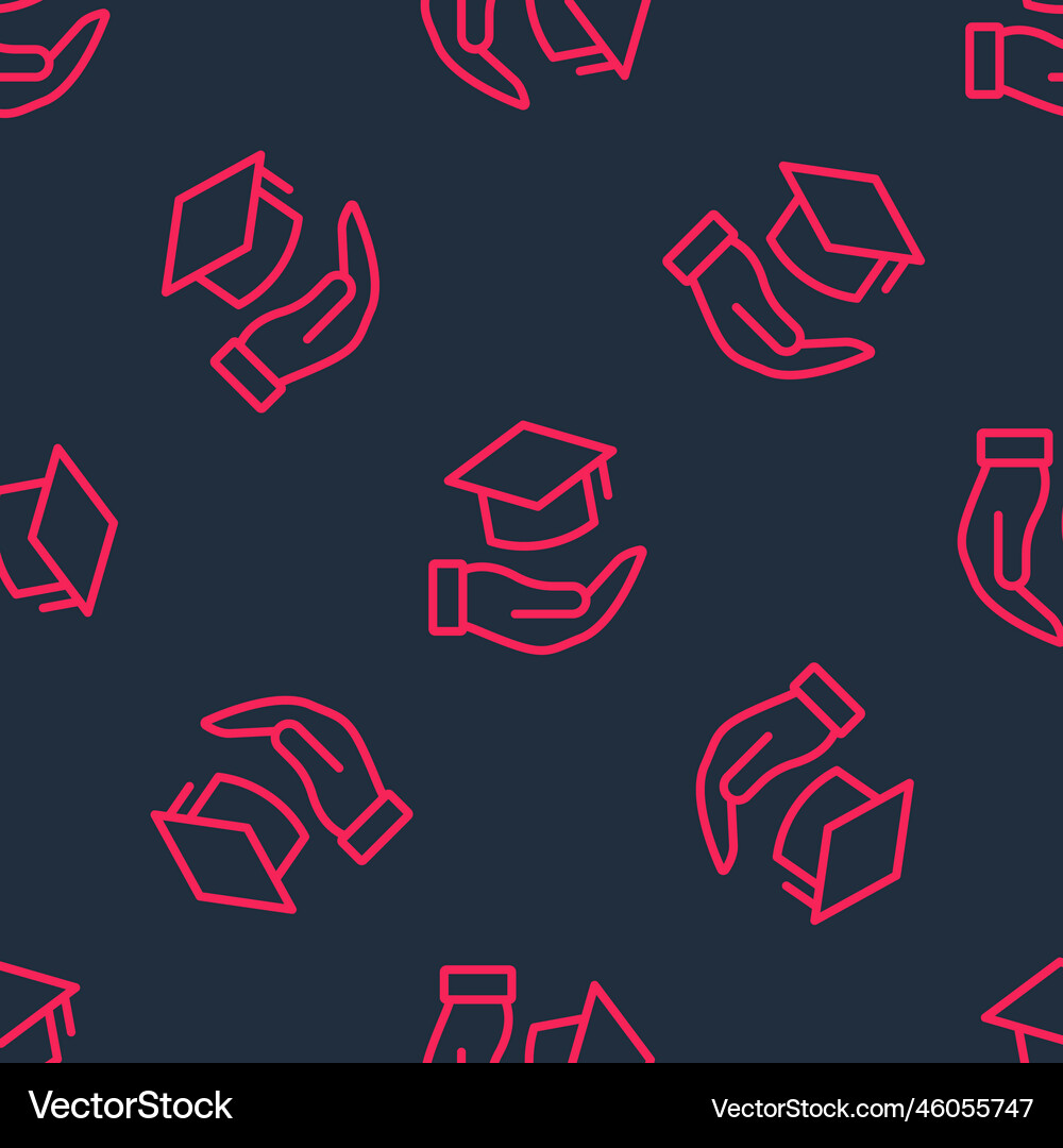 Red line education grant icon isolated seamless Vector Image