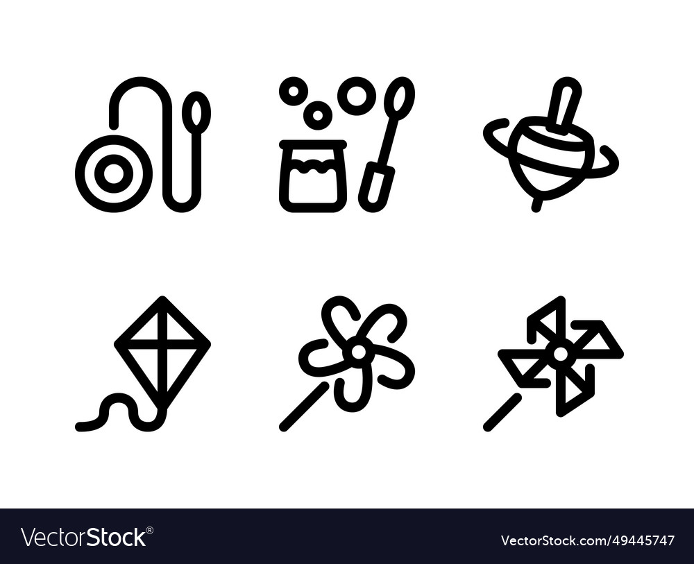 Simple set of children toys line icons Royalty Free Vector Simple set of children toys line icons Royalty Free Vector
