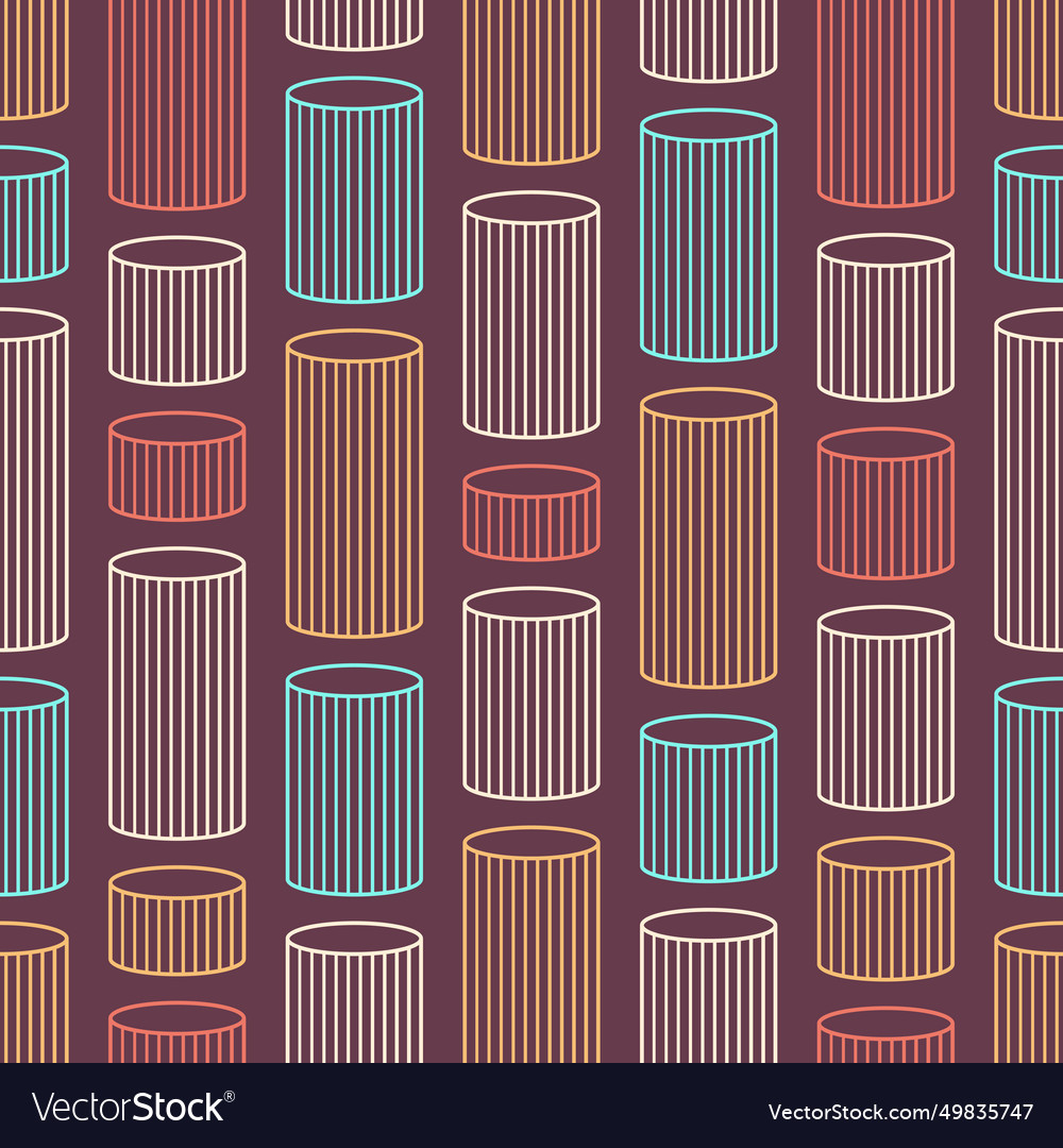 Striped cylinders seamless colorful pattern Vector Image
