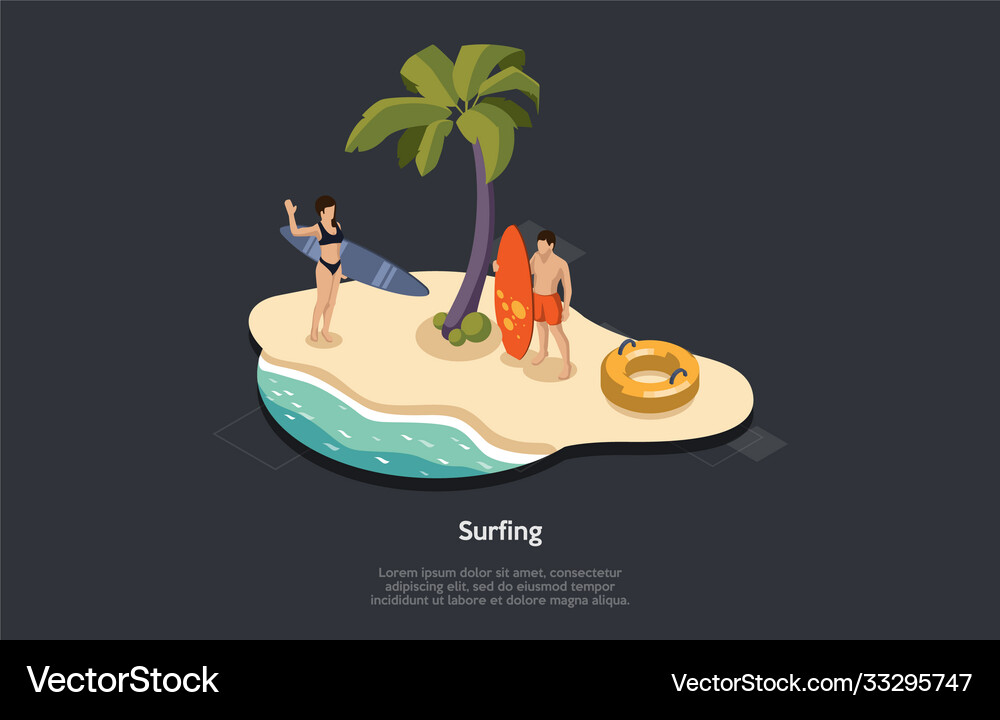 Summer vacation surfing and holidays concept Vector Image