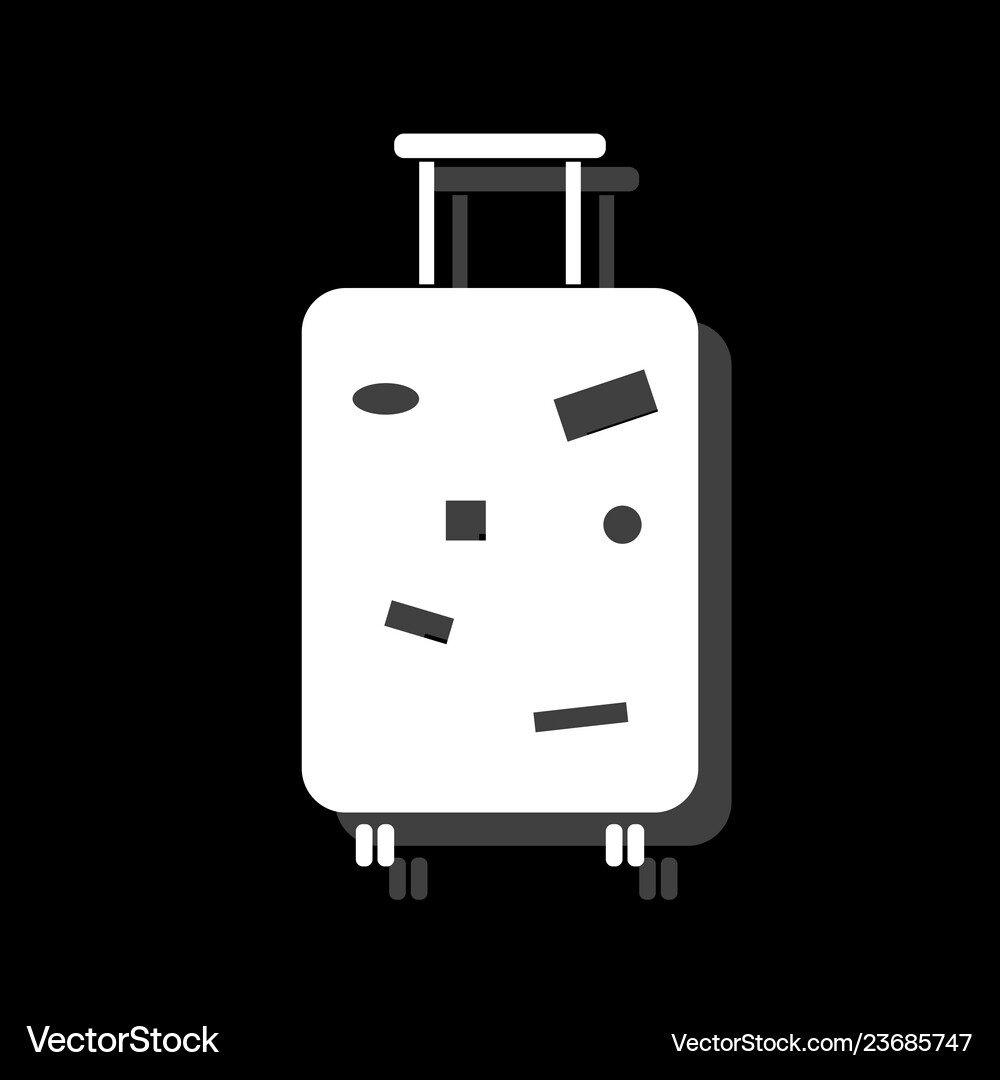 Travel luggage icon flat Royalty Free Vector Image