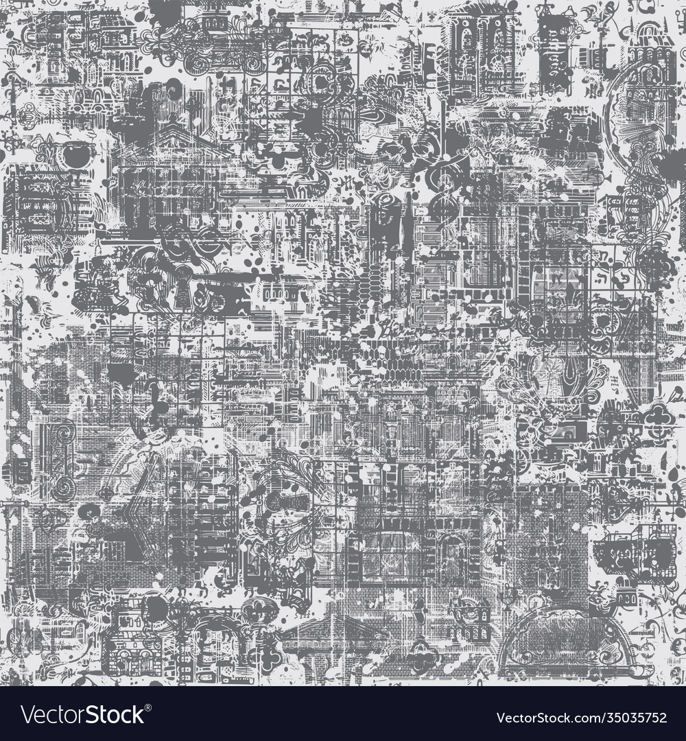 Abstract seamless pattern in a grunge style Vector Image