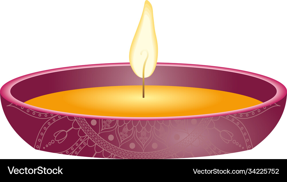Candle fire hindu religion icon Royalty Free Vector Image