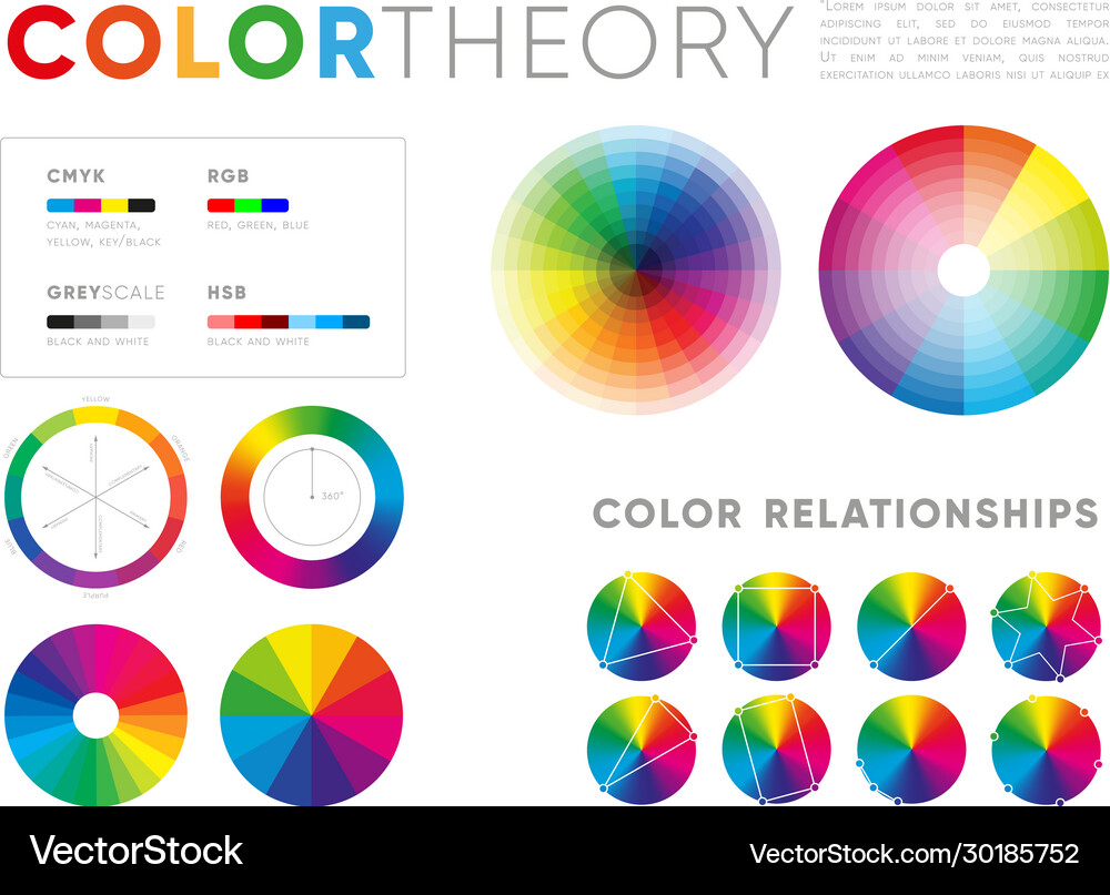 Color Theory Templates - Shades & Circles Vector Image
