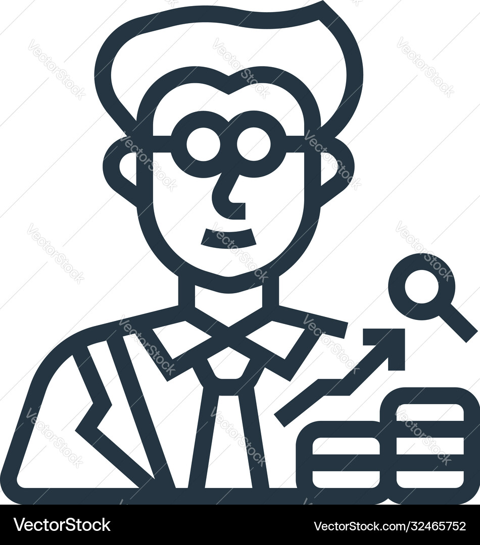 Economist icon isolated on white background Vector Image