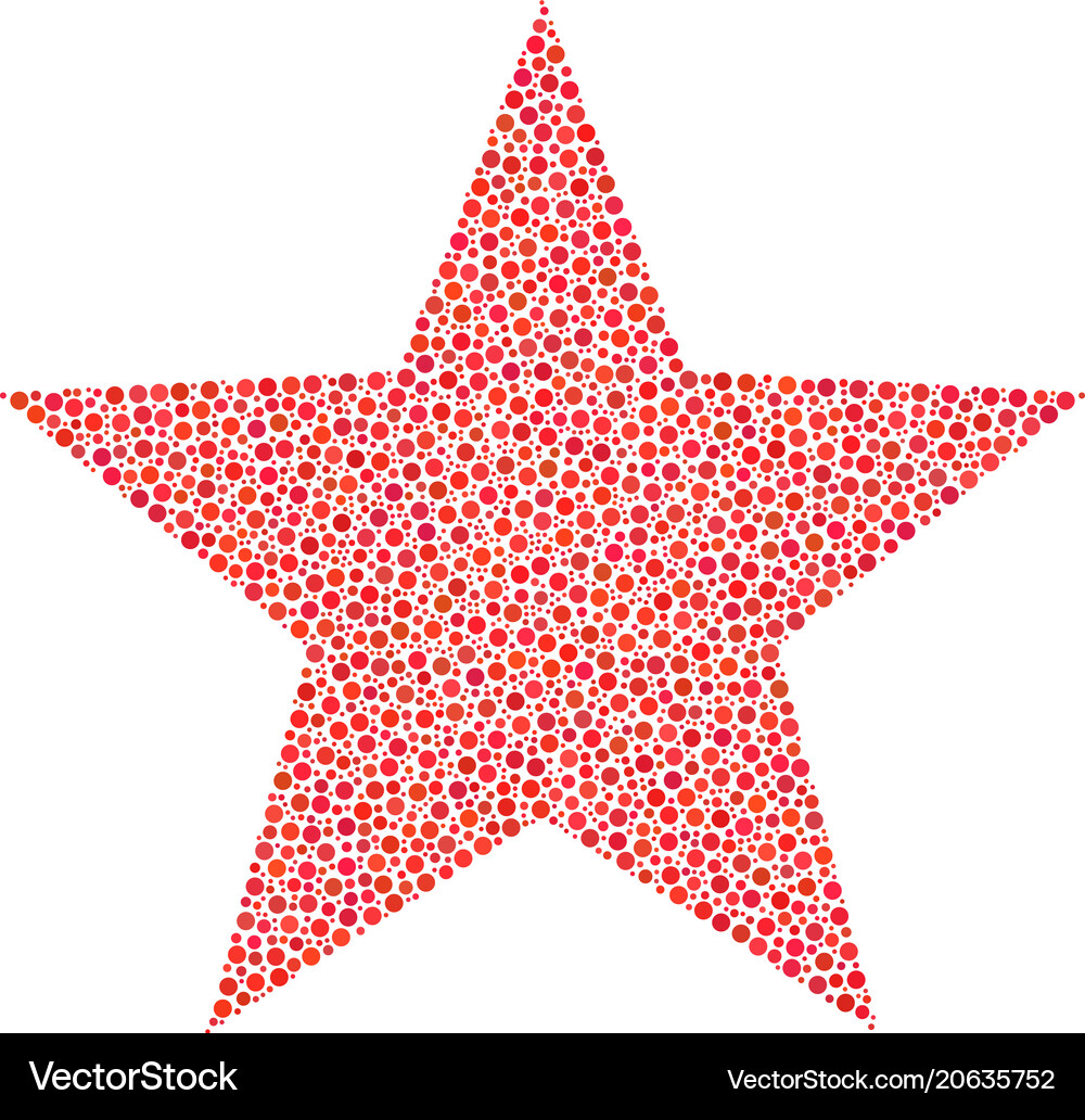 Fireworks star collage of small circles Royalty Free Vector