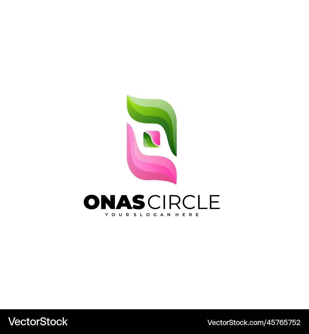Flower circle logo abstract design colorful Vector Image